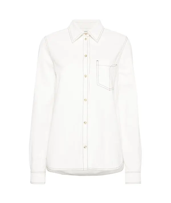 TOTEME Contrast Stitch Long Sleeve Shirt - No