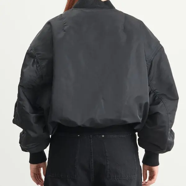 ENTIRE STUDIOS Bomber Jacket With Zippered Sleeve Pockets - Black
