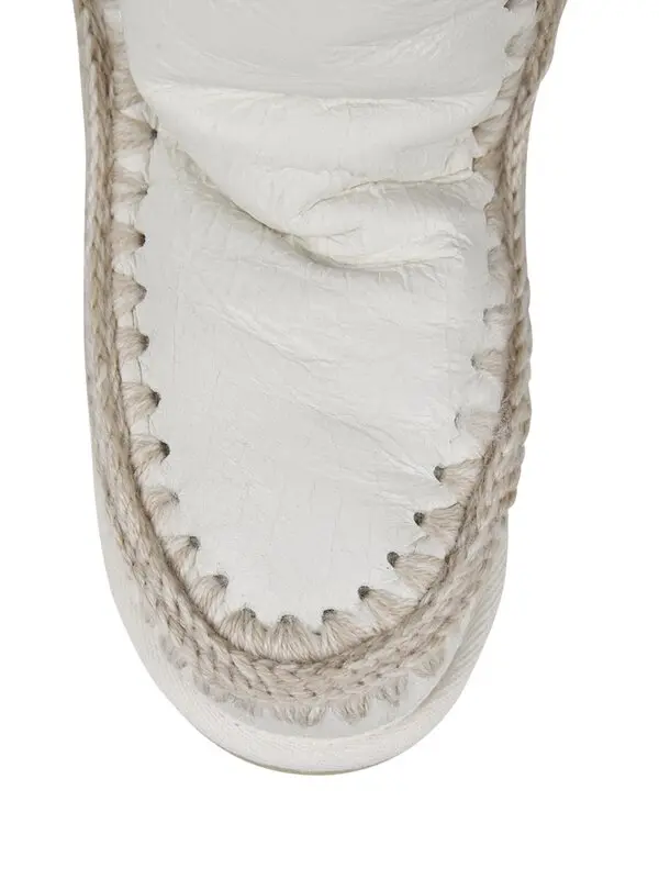 Mou Contrast Stitching Snow Boots - White