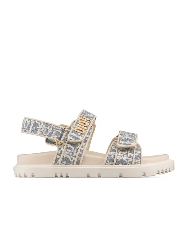 Dior Logo Plaque Double-strap Sandals - Blue