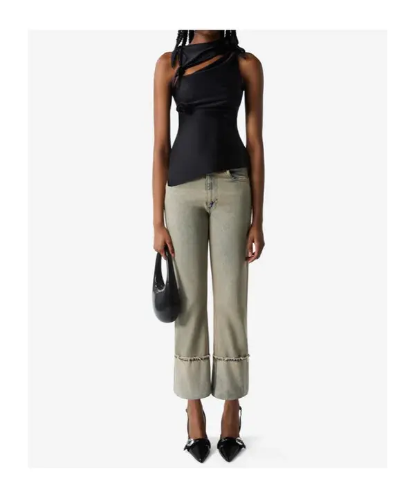 Coperni Asymmetrical Flower Top - Black