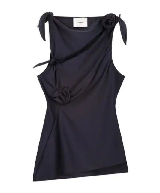 Coperni Asymmetrical Flower Top - Black