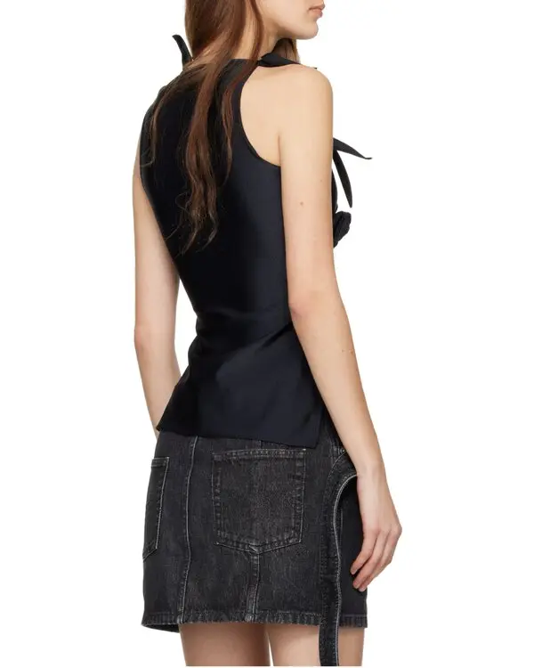 Coperni Asymmetrical Flower Top - Black