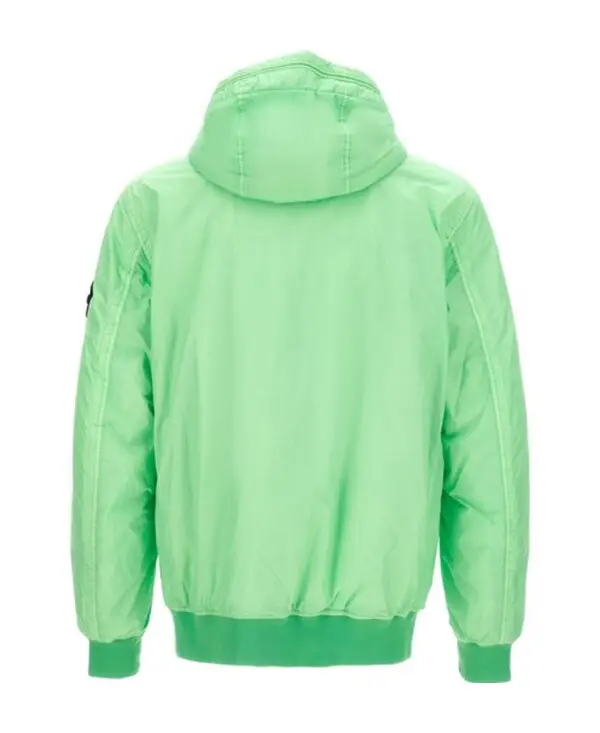 Stone Island Logo Patch Hooded Jacket - Light Green