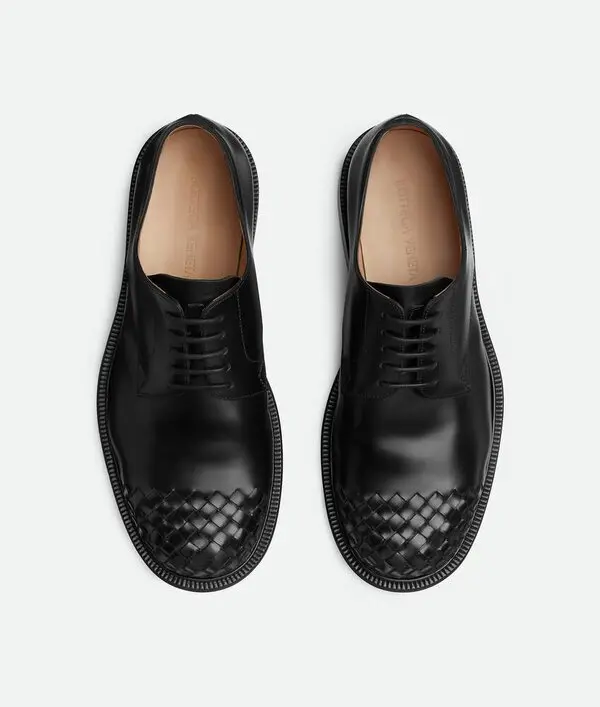 Bottega Veneta James Lace-up Shoes With Intrecciato Toe Cap