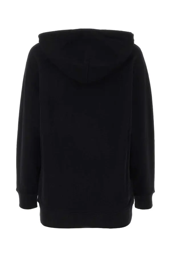 Max Mara Graphic Print Logo Patch Hoodie - Black