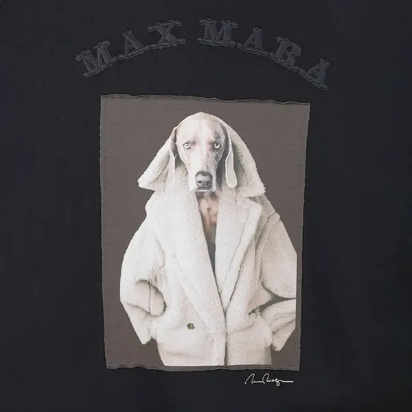 Max Mara Graphic Print Logo Patch Hoodie - Black