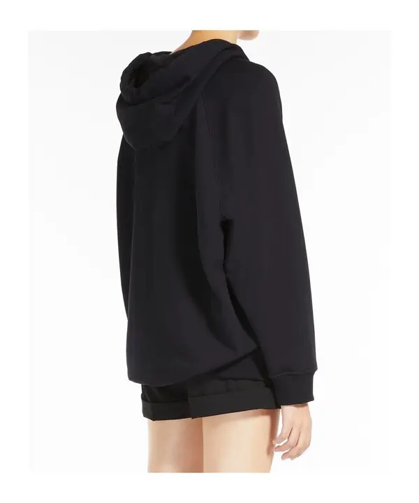 Max Mara Graphic Print Logo Patch Hoodie - Black