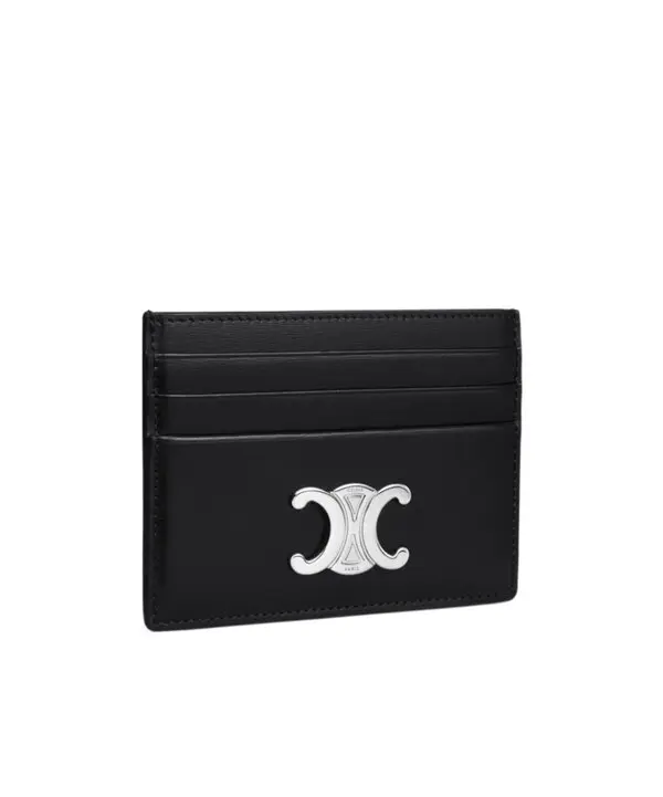 Celine Card Holder Triomphe In Shiny Calfskin