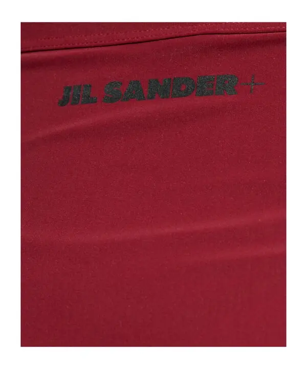 JIL SANDER High-waisted Bikini Bottom With Contrasting Logo - Red