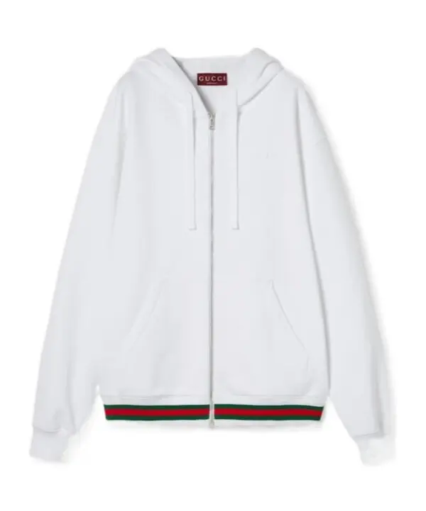 Gucci Web Detailed Jersey Sweatshirt With Hood