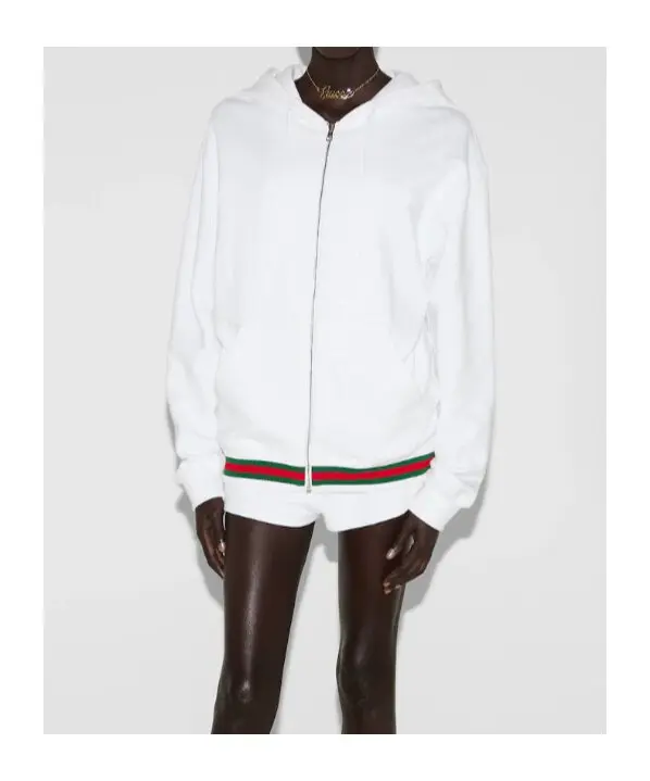 Gucci Web Detailed Jersey Sweatshirt With Hood