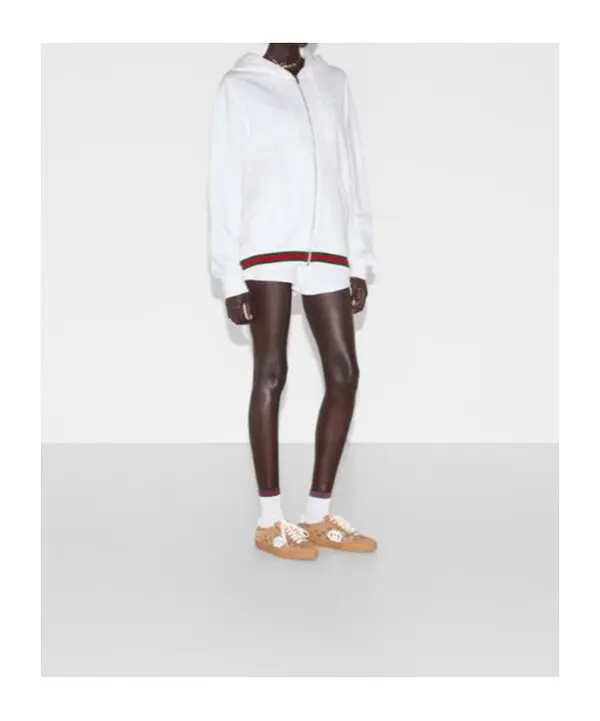 Gucci Web Detailed Jersey Sweatshirt With Hood