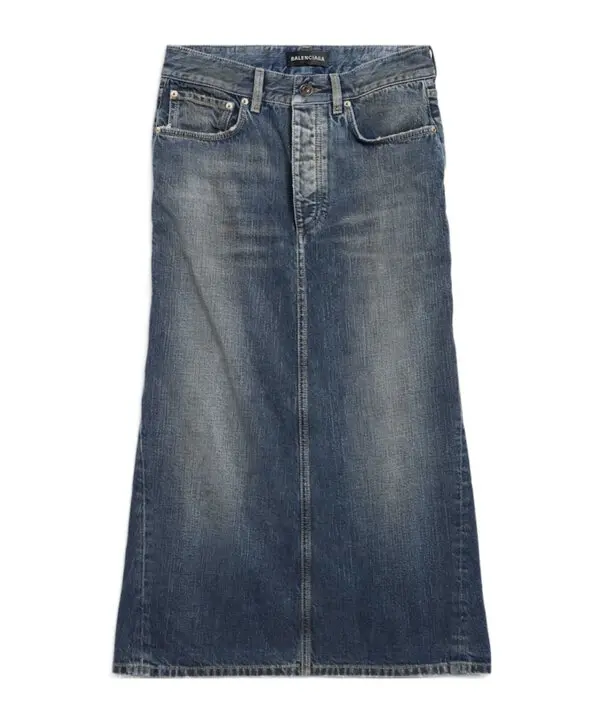 Balenciaga Denim Midi Skirt