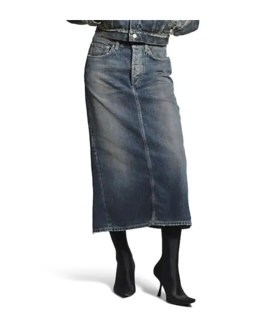 Balenciaga Denim Midi Skirt