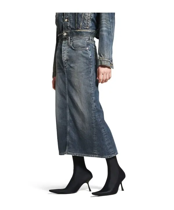 Balenciaga Denim Midi Skirt