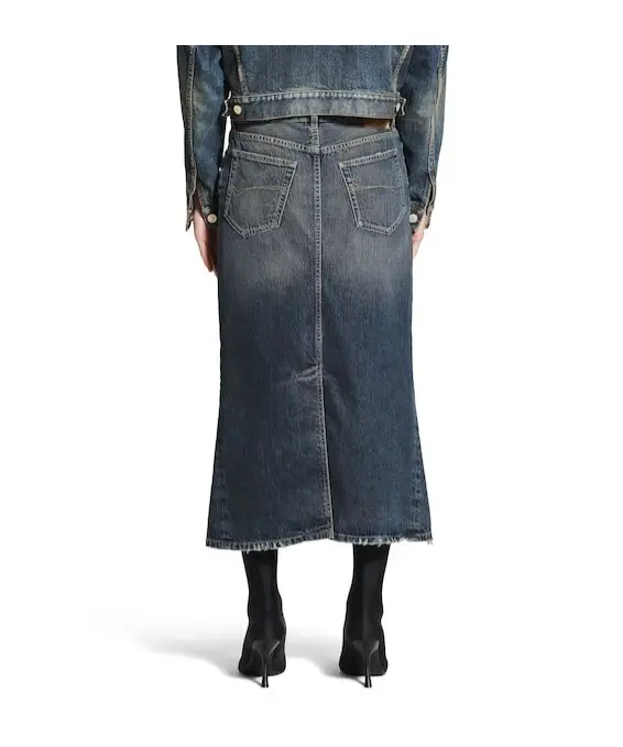 Balenciaga Denim Midi Skirt