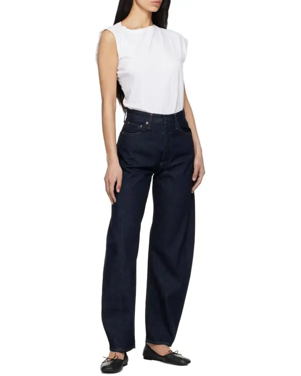 AGOLDE Luna High Rise Pieced Taper Jeans - Black