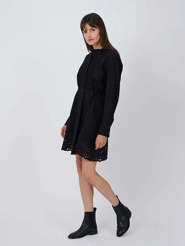 Isabel Marant Étoile Rheana Broderie-anglaise Shirtdress - Black