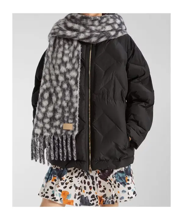 Fendi Falena Dots Fringed Scarf