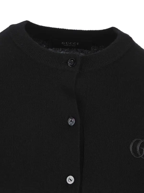 Gucci Embroidered Knit Cardigan - Black