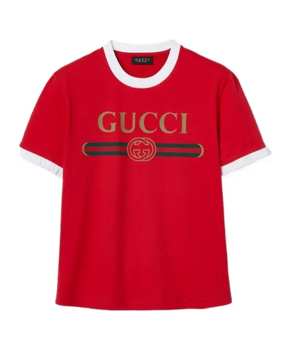 Gucci Cotton Jersey T-shirt With Printed Logo - Red