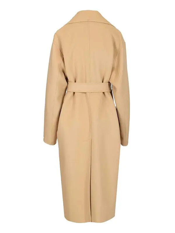 Sportmax Belted Long Sleeve Coat - Nude