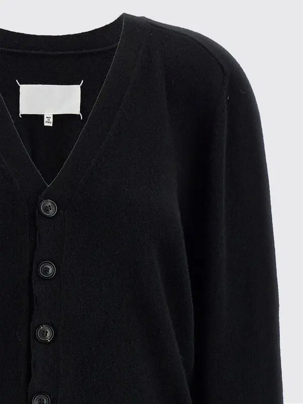 MAISON MARGIELA Four Stitch Detailed Knitted Cardigan - Black