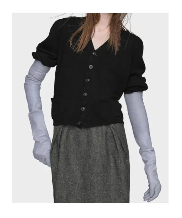 MAISON MARGIELA Four Stitch Detailed Knitted Cardigan - Black