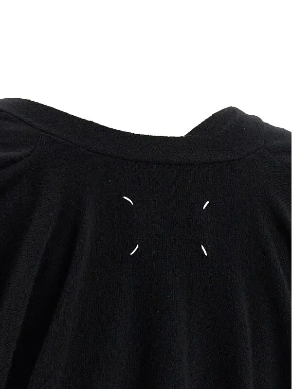 MAISON MARGIELA Four Stitch Detailed Knitted Cardigan - Black