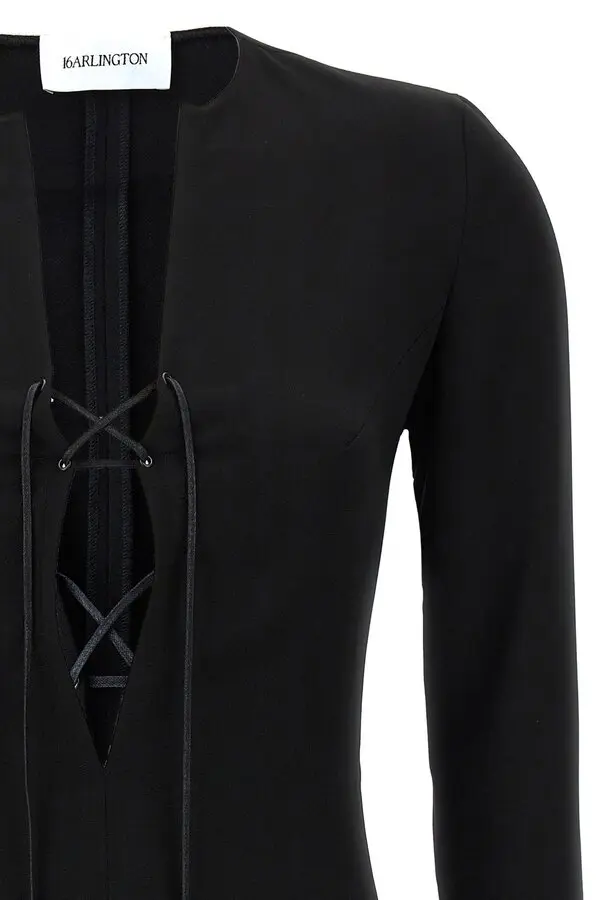 16Arlington Seeran Lace-up Mini Dress