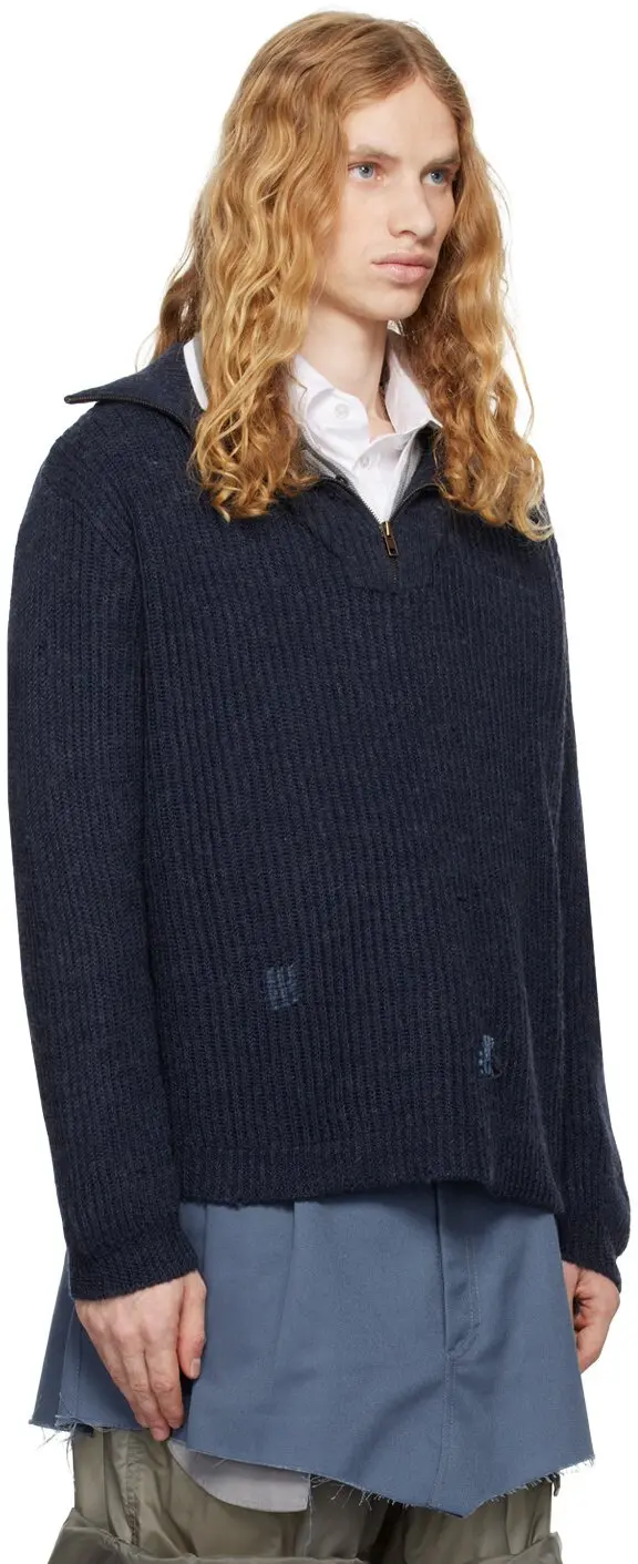 MAISON MARGIELA Shetland Knit Jumper With Zippered Neckline
