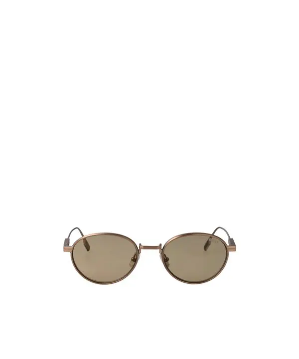 Zegna Geometric Frame Sunglasses - Brown
