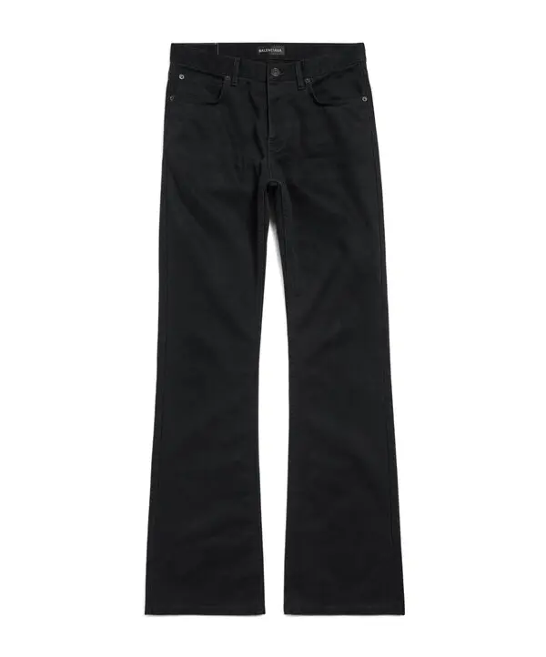 Balenciaga Mid-waisted Straight-leg Jeans - Black