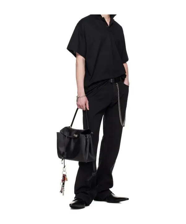 Balenciaga Mid-waisted Straight-leg Jeans - Black