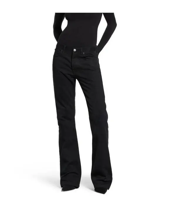 Balenciaga Mid-waisted Straight-leg Jeans - Black