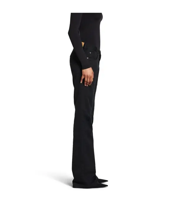 Balenciaga Mid-waisted Straight-leg Jeans - Black