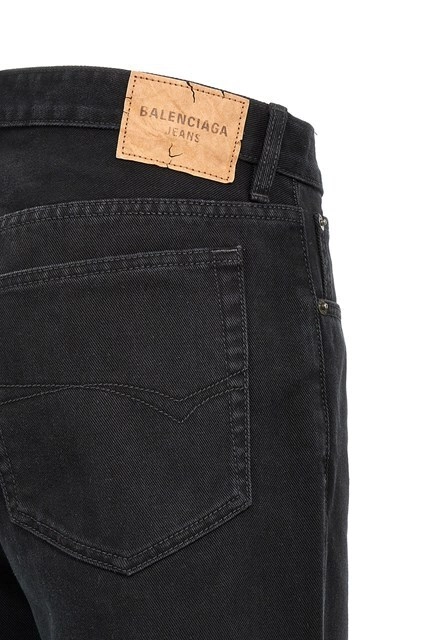 Balenciaga Mid-waisted Straight-leg Jeans - Black