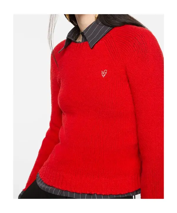 Acne Studios Ribbed Knit Heart Logo Jumper