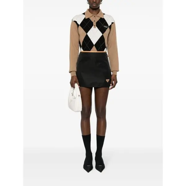 Prada Logo Plaque Skirt