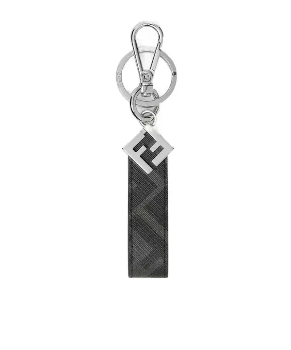 Fendi Ff Squared Key Ring - Black