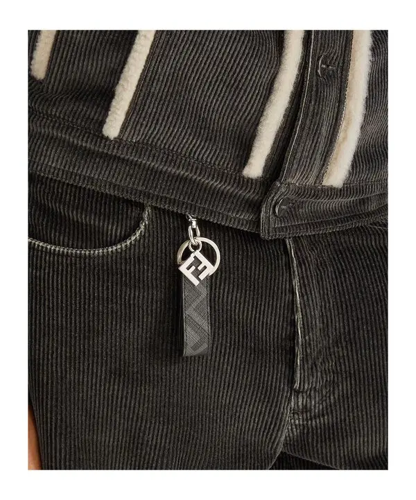 Fendi Ff Squared Key Ring - Black