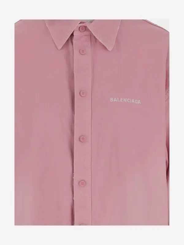 Balenciaga Logo Embroidered Long-sleeve Shirt