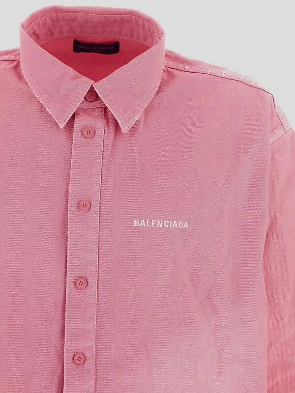 Balenciaga Logo Embroidered Long-sleeve Shirt