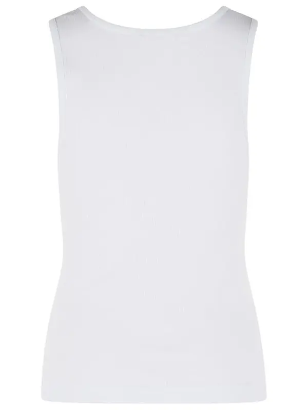 Dolce & Gabbana Dg Embroidered Ribbed Tank Top - White