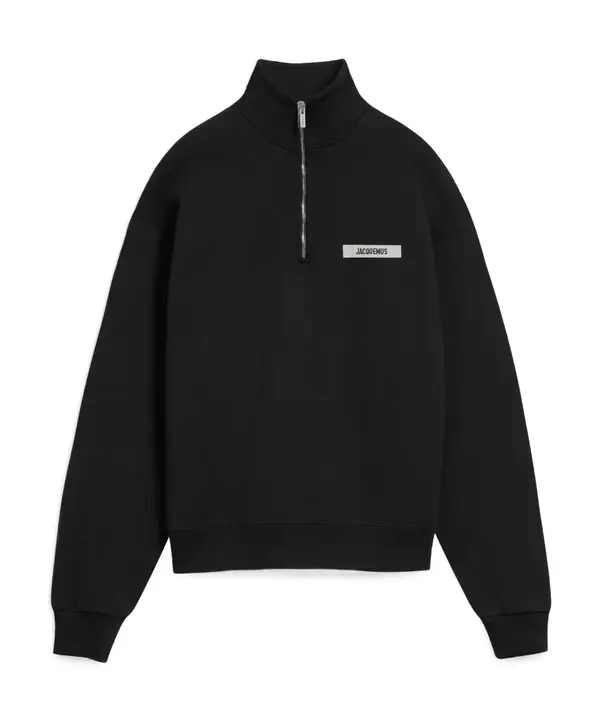 Jacquemus Gros Grain Zip Sweatshirt - Black