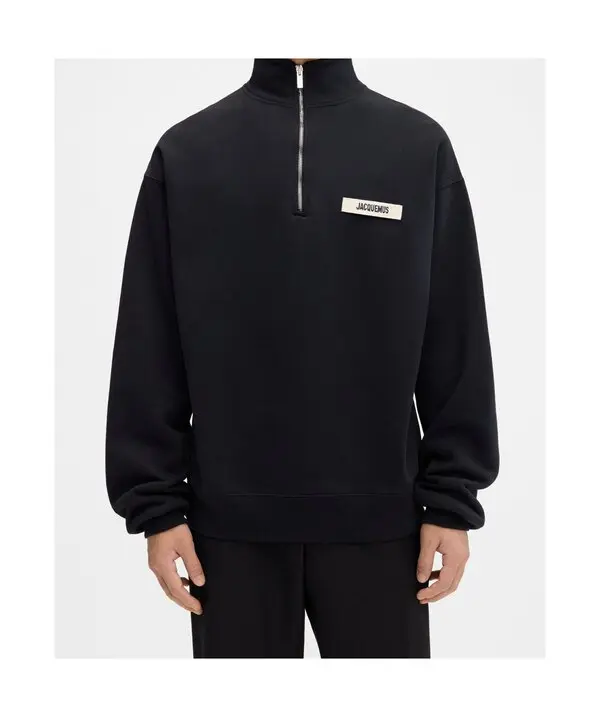 Jacquemus Gros Grain Zip Sweatshirt - Black