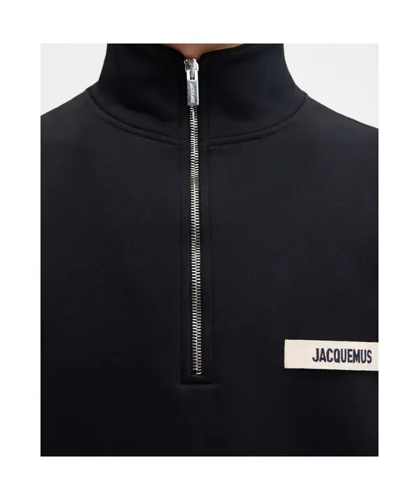 Jacquemus Gros Grain Zip Sweatshirt - Black