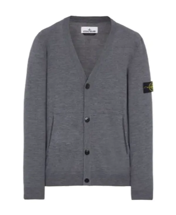 Stone Island Logo-patch Button-up Cardigan - Grey