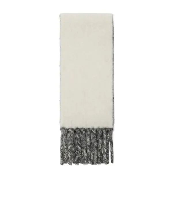 Burberry Reversible Logo Jacquard Fringed Scarf - Black